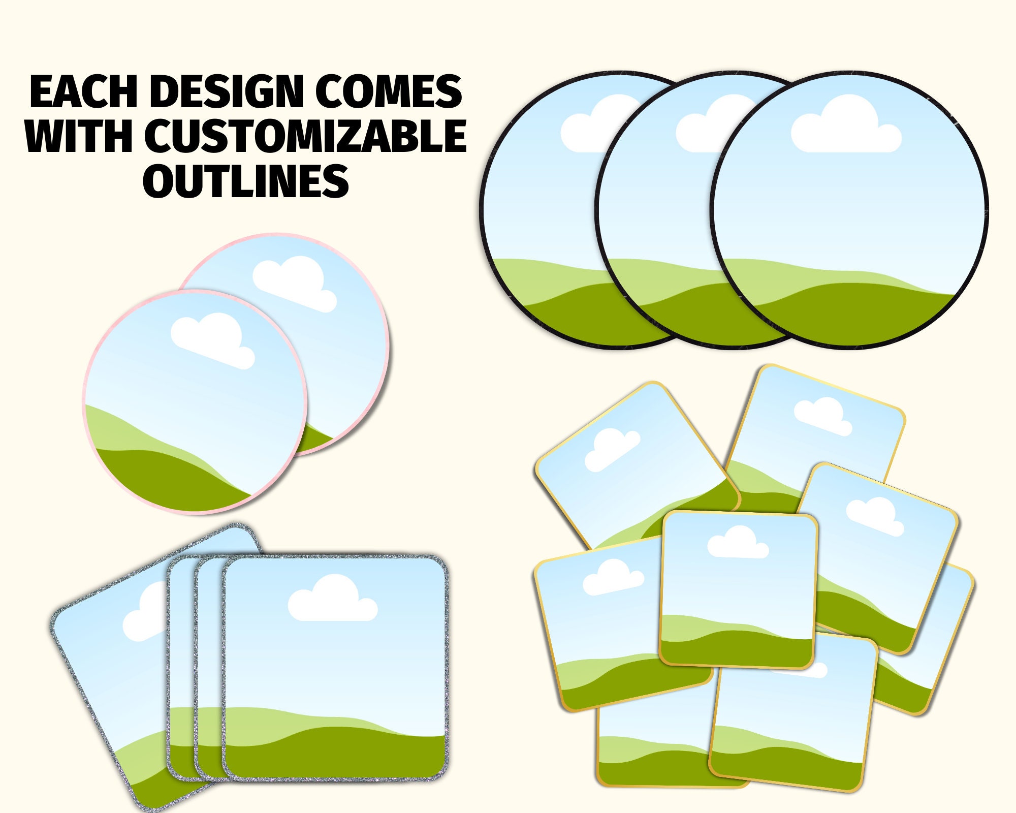 Coaster Mockup, Canva Template, Custom Coaster Mockup, Round Coaster ...