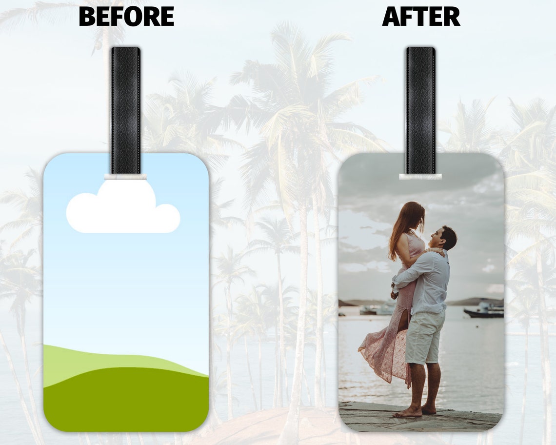 Sublimation Luggage Tags, Mockup, Luggage Tags Personalized, Leather ...