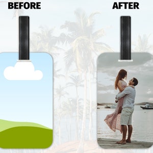 Sublimation Luggage Tags, Mockup, Luggage Tags Personalized, Leather ...