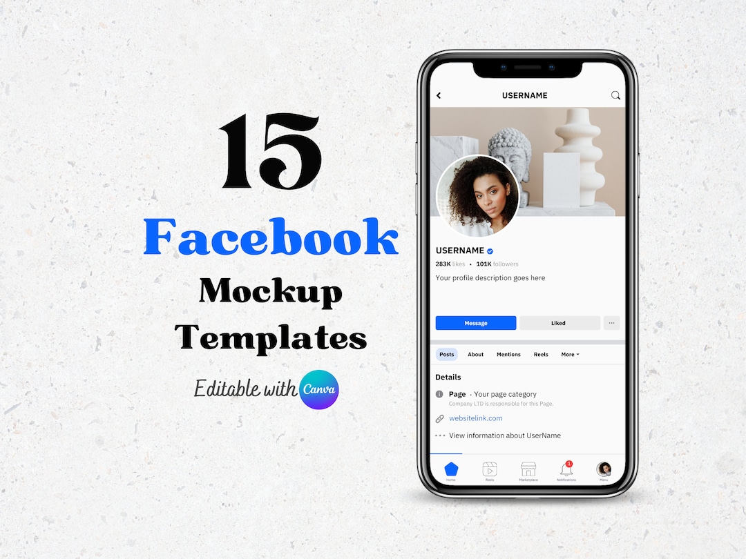 Facebook Inspired Mockup Templates Facebook Page Ads Profile Post Reels ...