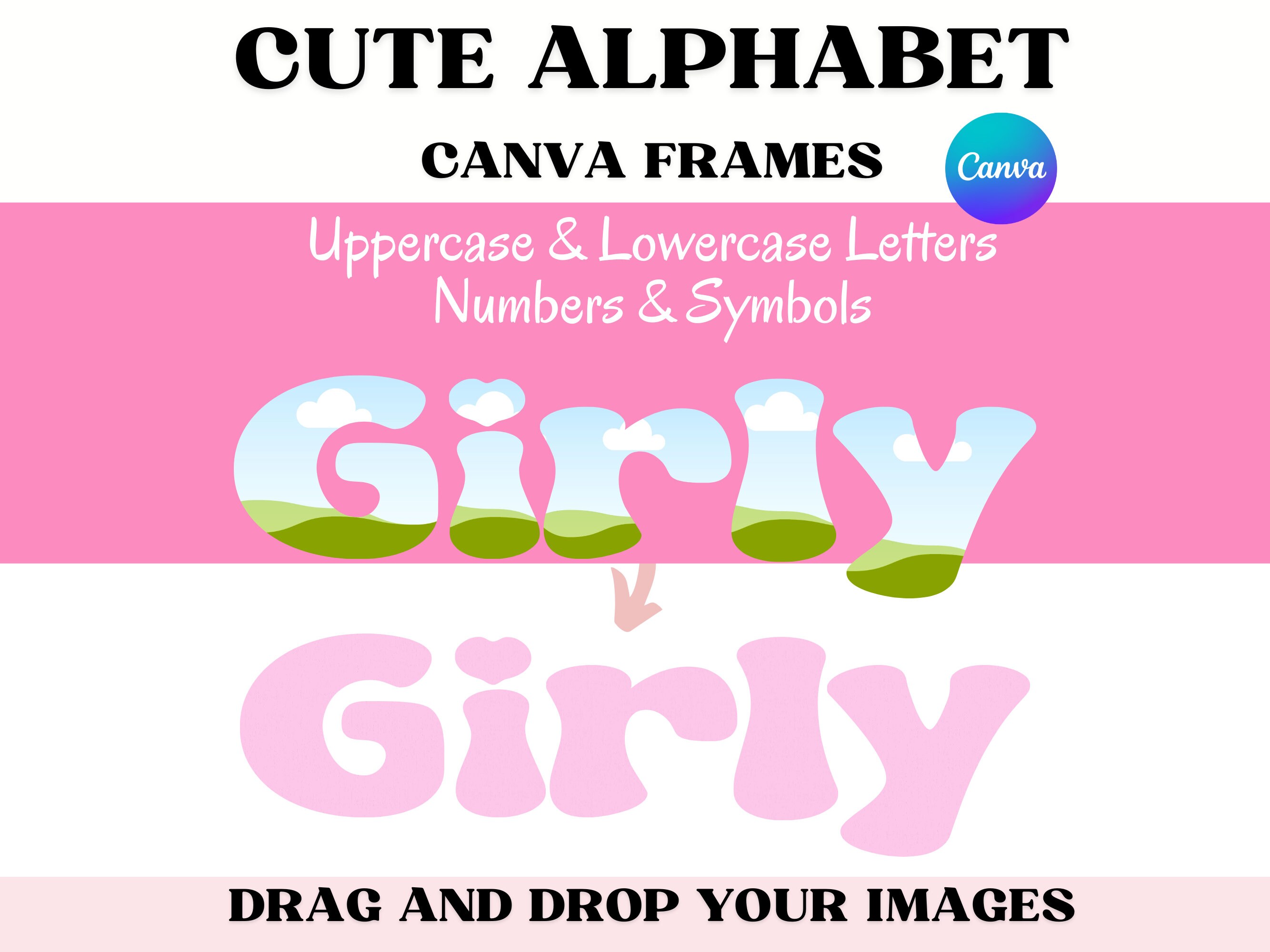 Doodle Alphabet Canva, Bubble Letters, Cute Font, Girly, Bold Large ...