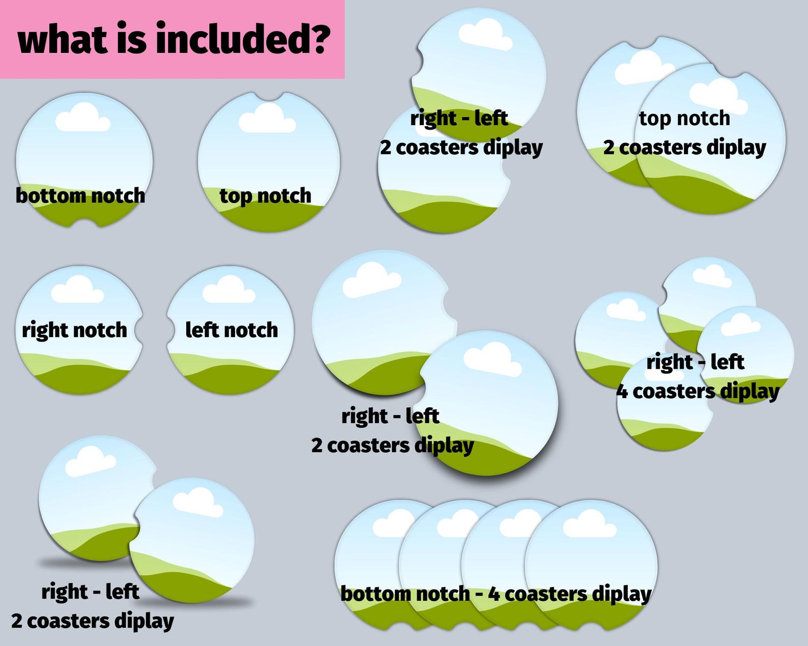 Coaster Template, Car Coaster Printify, Canva, Digital Mockup ...