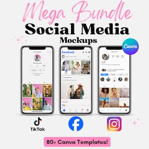Editable Mega Bundle Social Media Mockups Facebook Tiktok Instagram ...