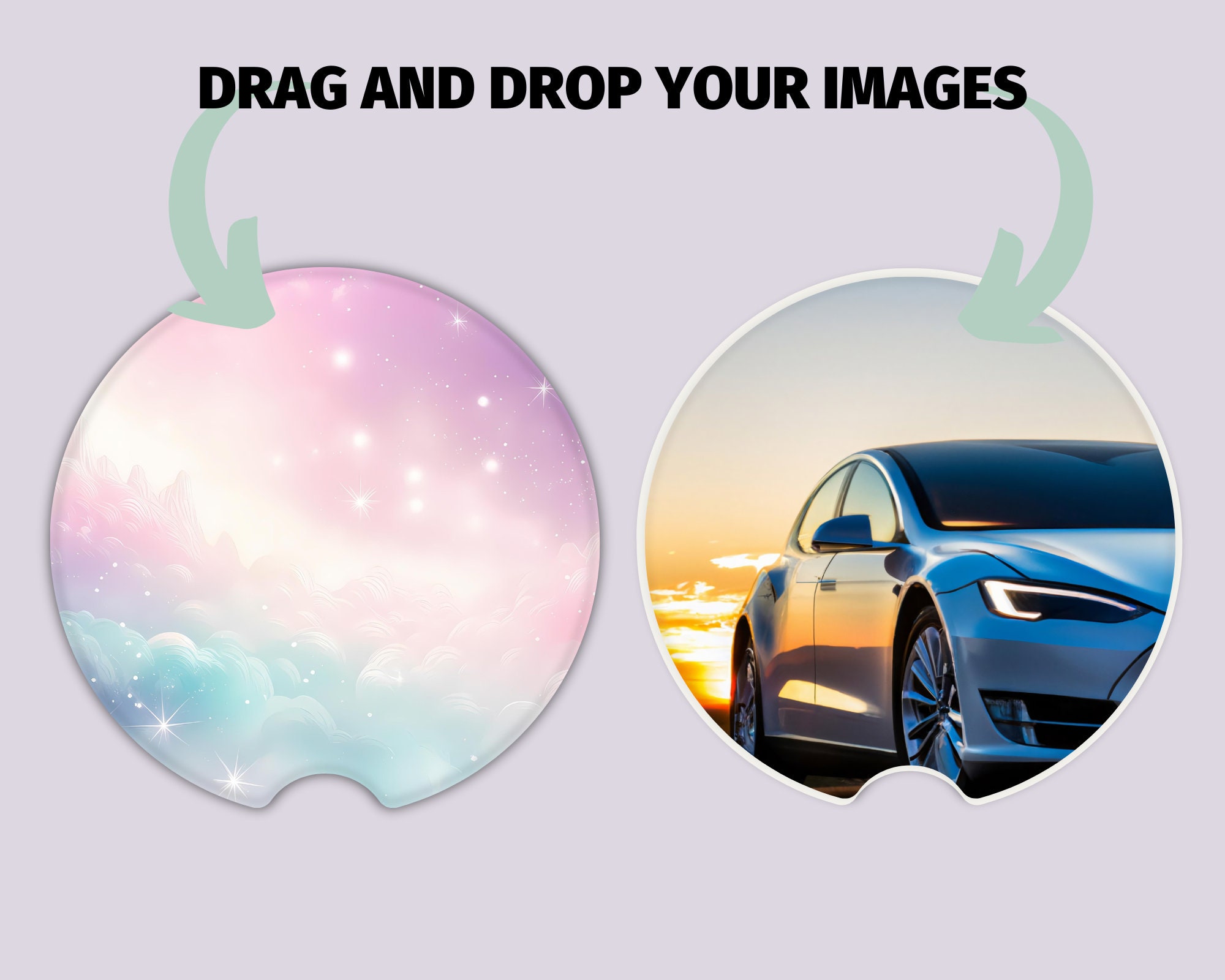 Coaster Template, Car Coaster Printify, Canva, Digital Mockup ...