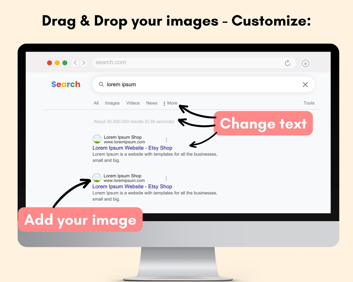 Google Search Template Search Engine, Canva Template, Browser Digital ...
