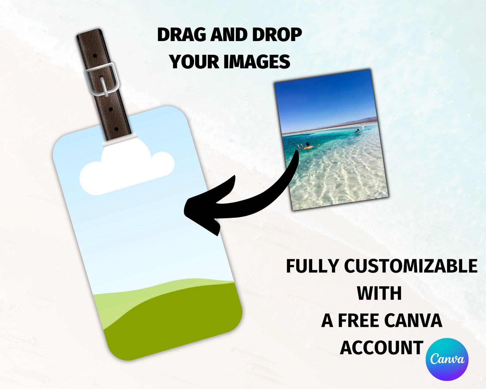 Sublimation Luggage Tags, Mockup, Luggage Tags Personalized, Leather ...