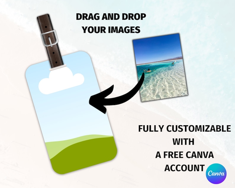 Sublimation Luggage Tags, Mockup, Luggage Tags Personalized, Leather ...