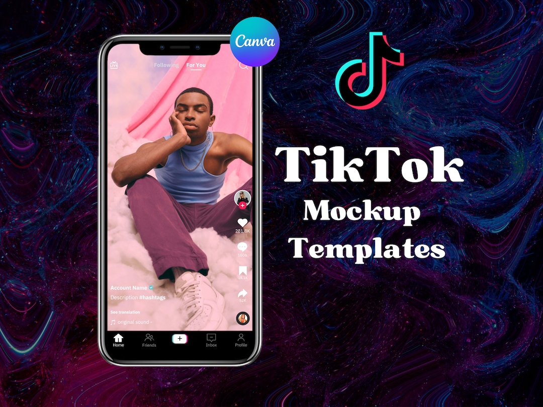 Tiktok Design Mock up Template Tiktok Profile iPhone Editable Tiktok ...