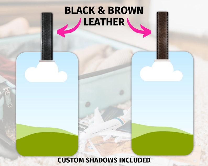 Sublimation Luggage Tags, Mockup, Luggage Tags Personalized, Leather ...