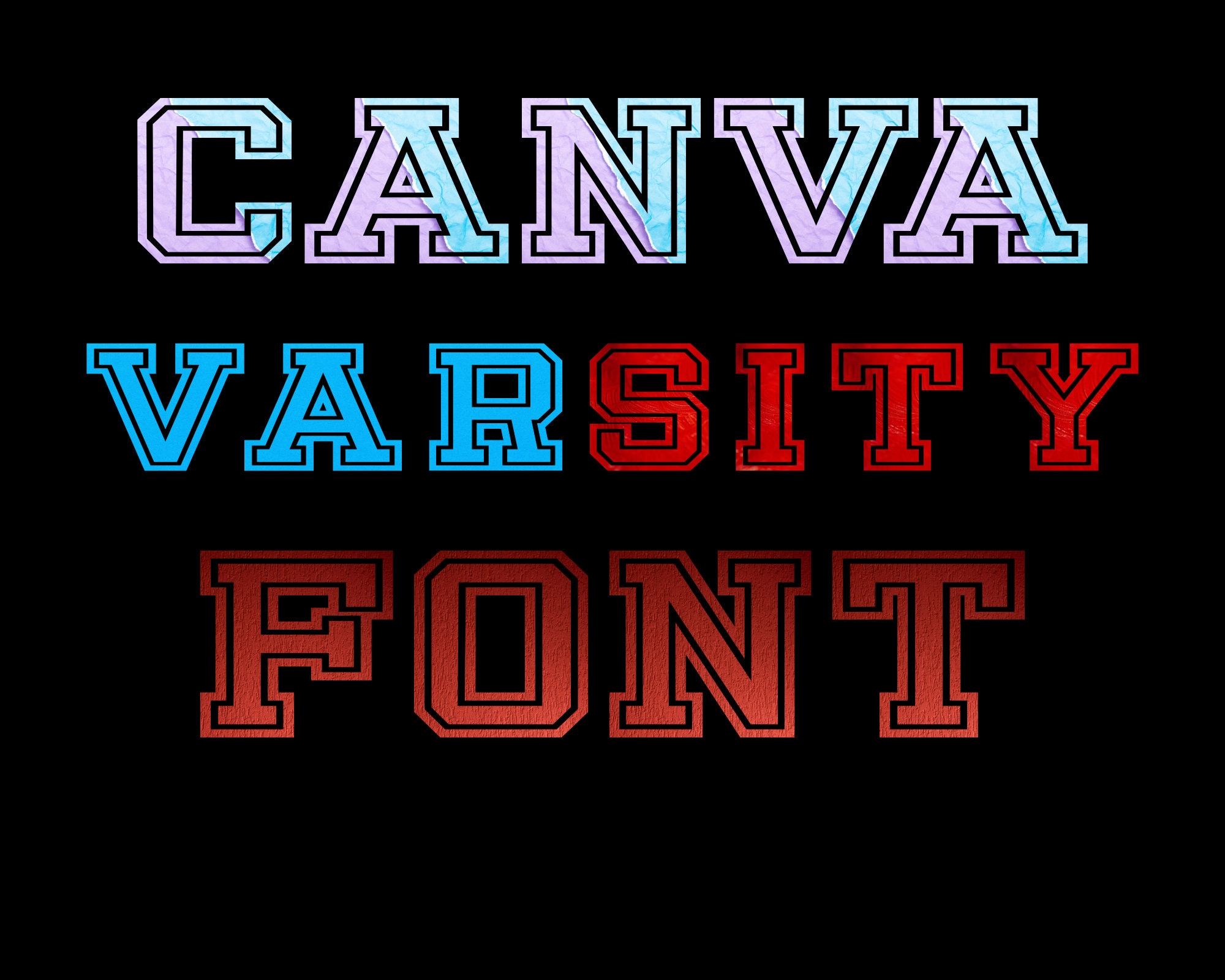 Varsity Canva Letters Font Alphabet Frames Varsity College Custom ...