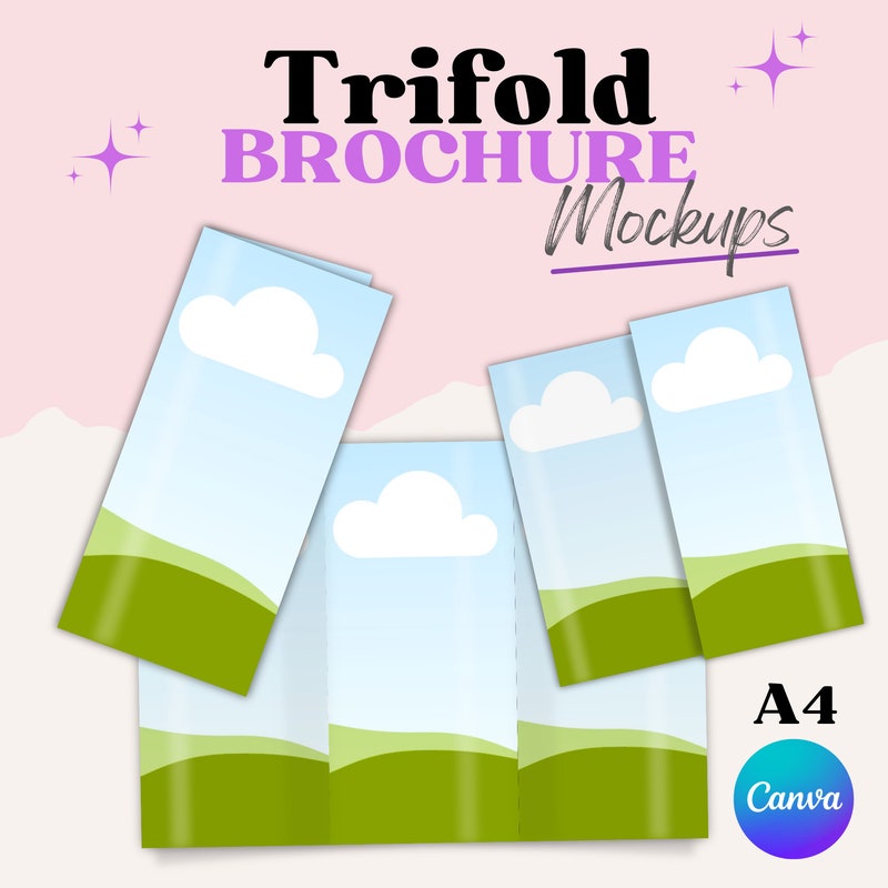 Canva Trifold Mockup - Etsy