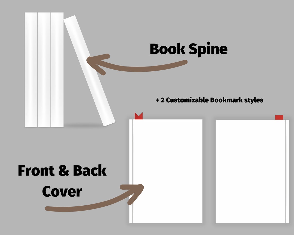 Book Mockup Canva, Book Cover Mock up Template, A4, US Letter, KDP ...