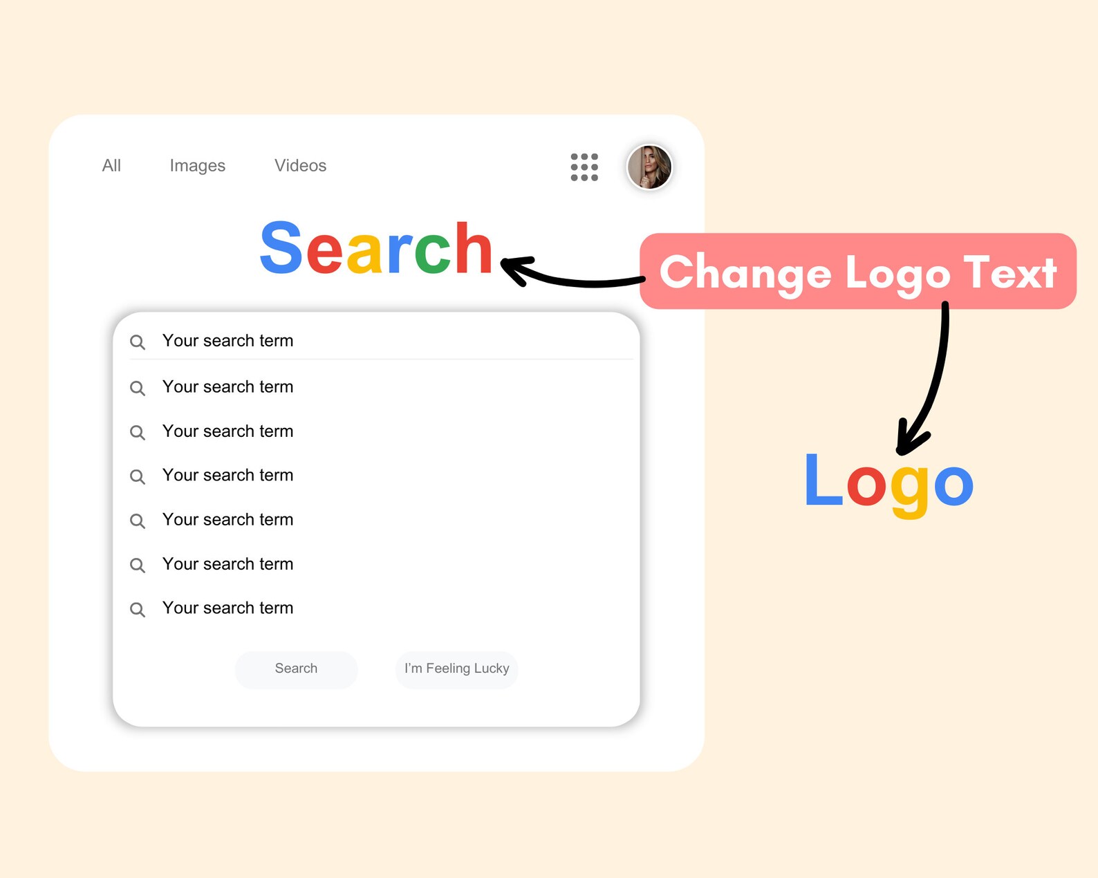 Google Search Template Search Engine, Canva Template, Browser Digital ...