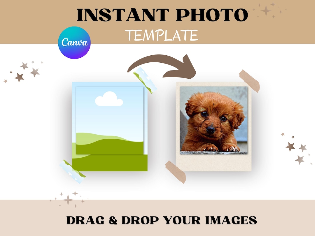 Canva Instant Photo-style Frame Template, Instant Camera Photo, Retro ...