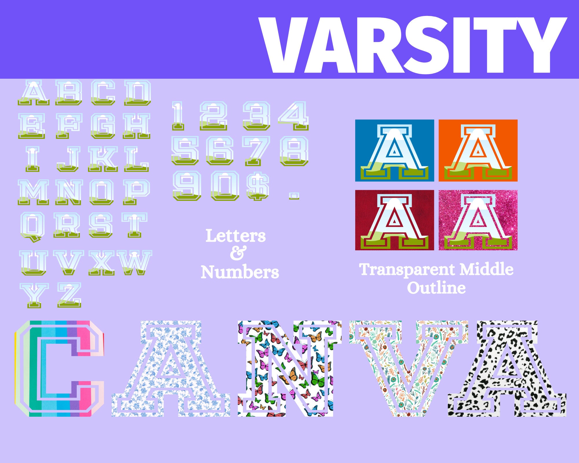 CANVA LETTERS BUNDLE Canva Alphabet Letters Canva Frame Template Doodle ...