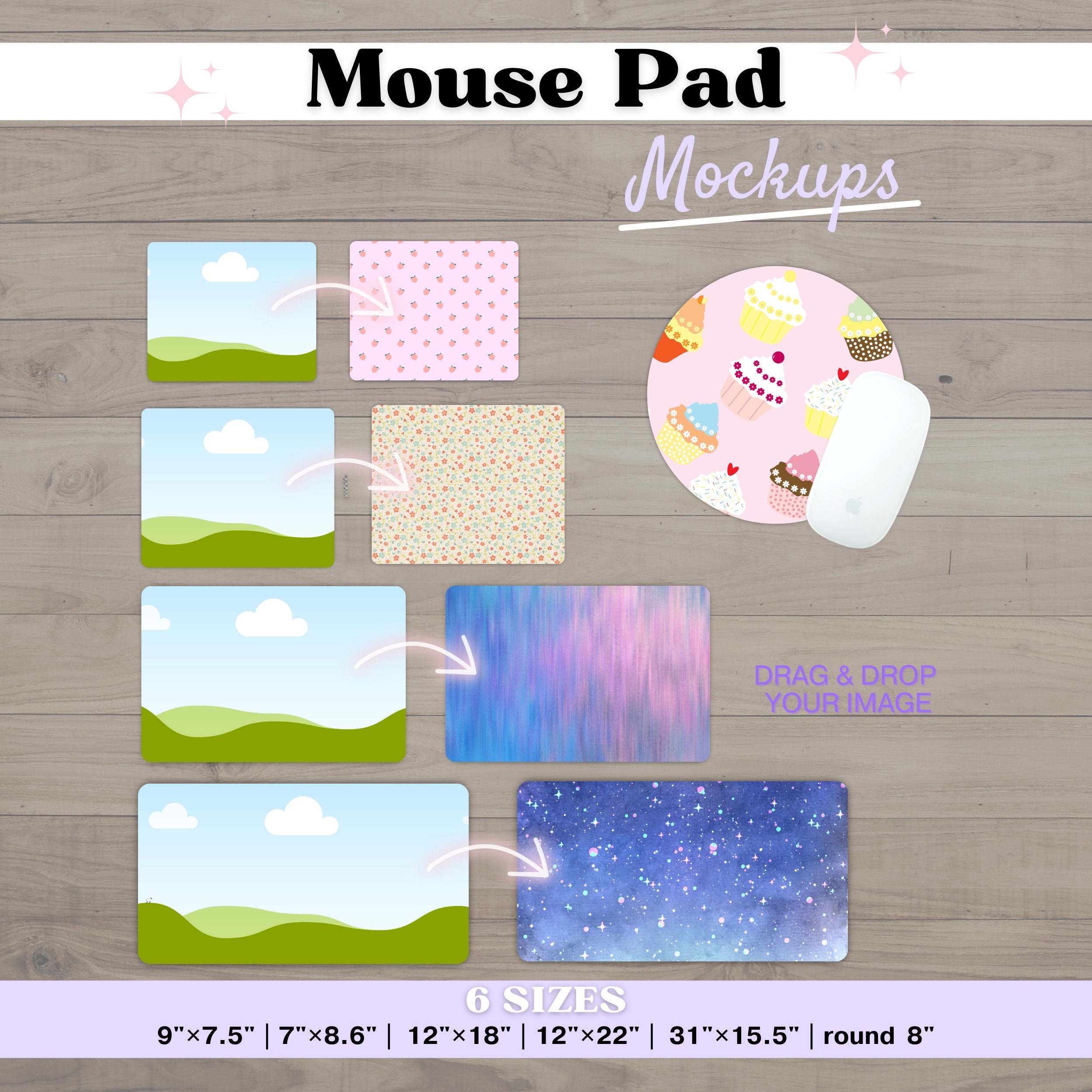 Mouse Pad Mockups Canva Template, Desktop Mat Canva Frame, Mousepad ...