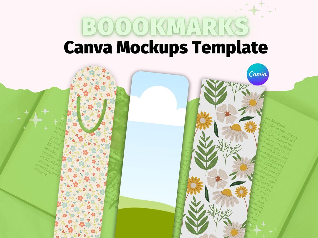Bookmark Mockup Canva Template, Digital Mockup, Sublimation Mockup, 2x6 ...