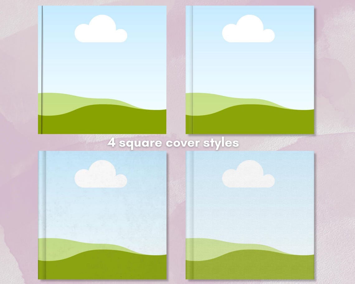 Square Book Cover Mockups Template, E-book, Square Cover, Coloring Book ...