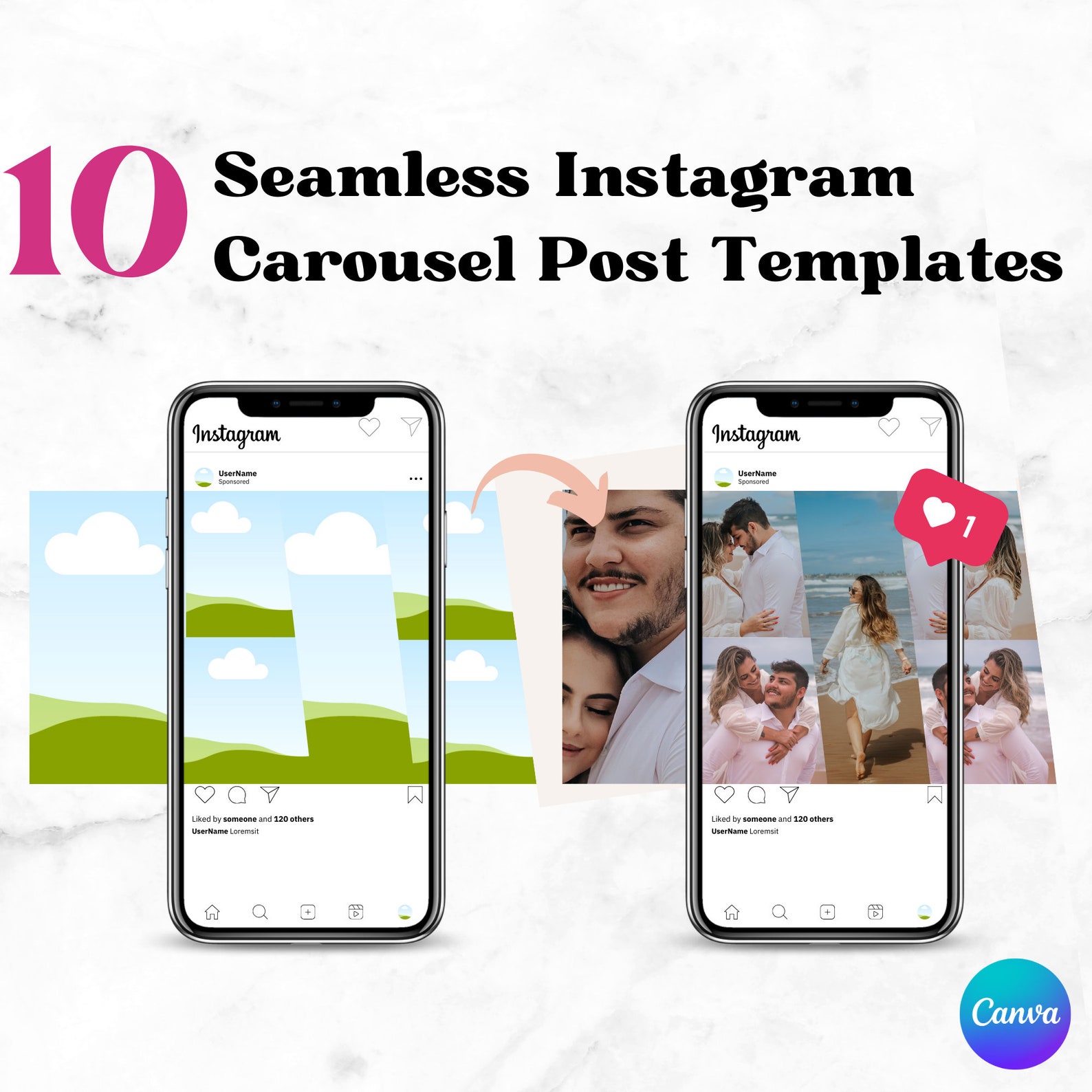 Seamless Carousel Instagram Post Templates Carousel Template Instagram ...