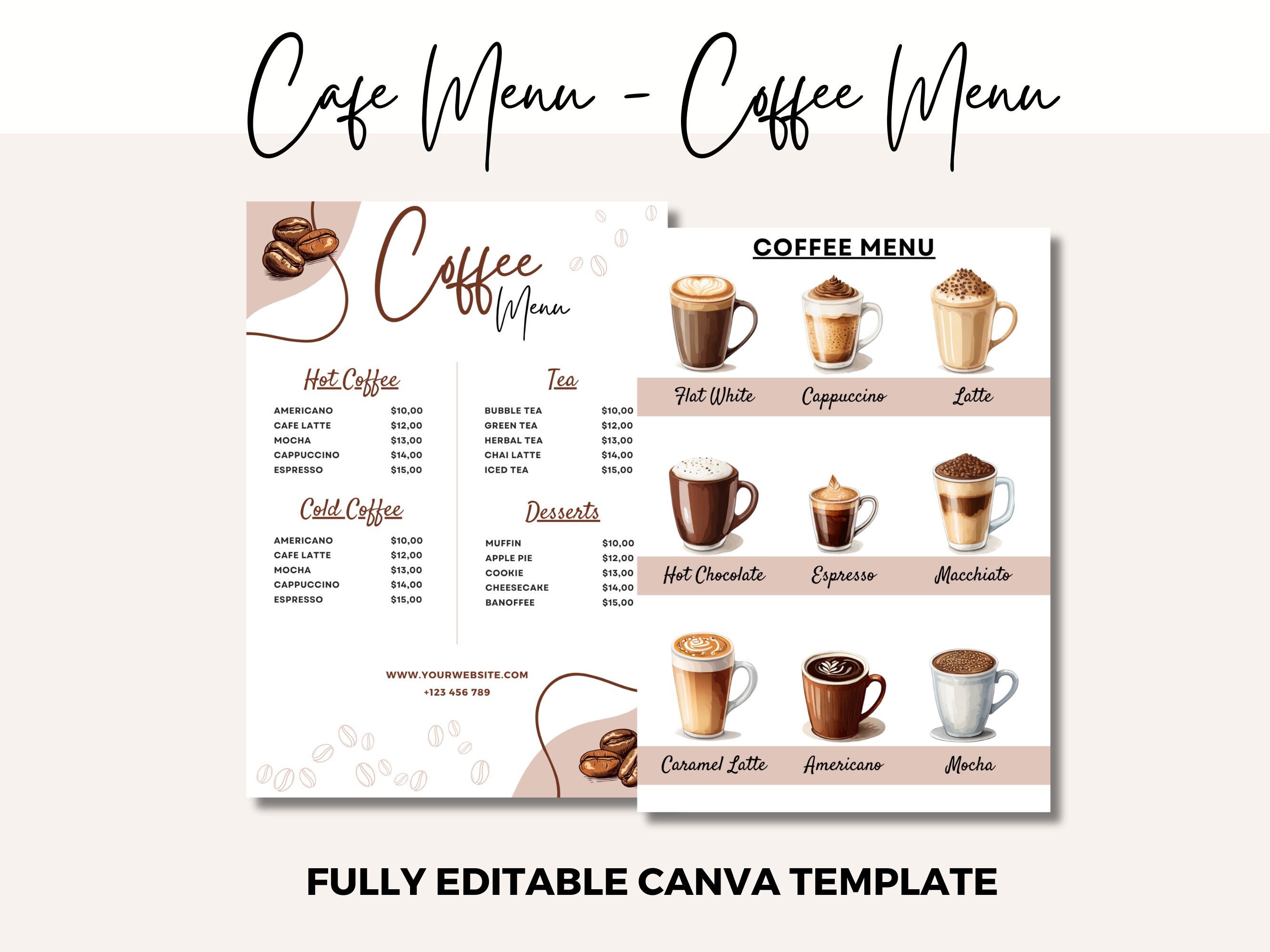 Coffee Menu, Coffee Shop Menu, Template, Cafe Menu, Price List ...