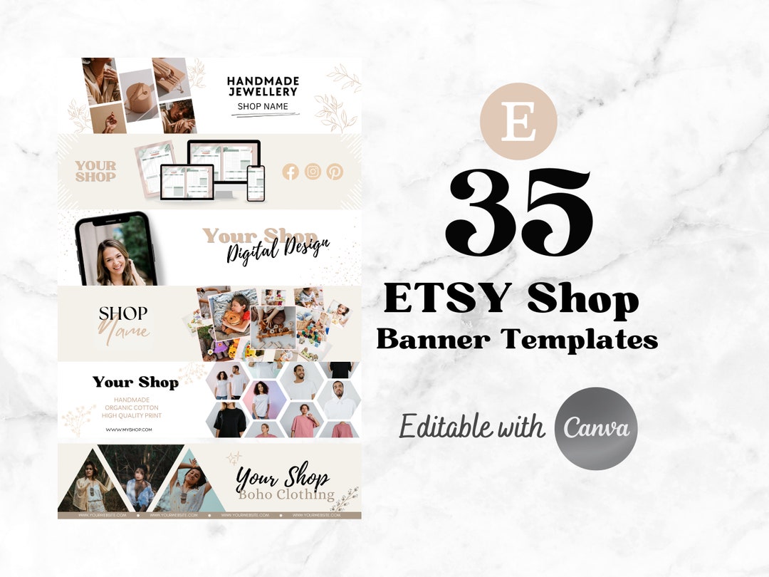 Etsy Banner Templates Editable Etsy Cover Picture Mockup Banner Canva ...