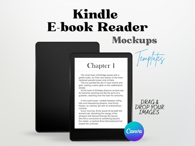 Kindle-styled Mockup, E-book Reader Template, Kindle Book Mockup Kindle ...