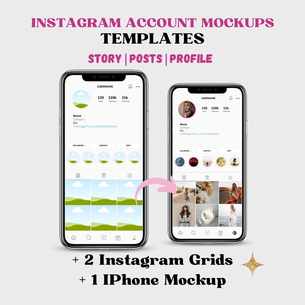 Instagram Profile Canva Template - Etsy
