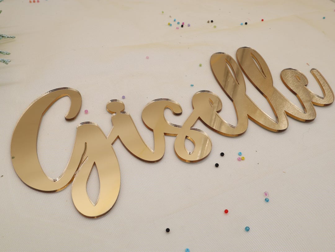Gold Mirror Acrylic, Large Name Font, Acrylic Letters, Personalized ...