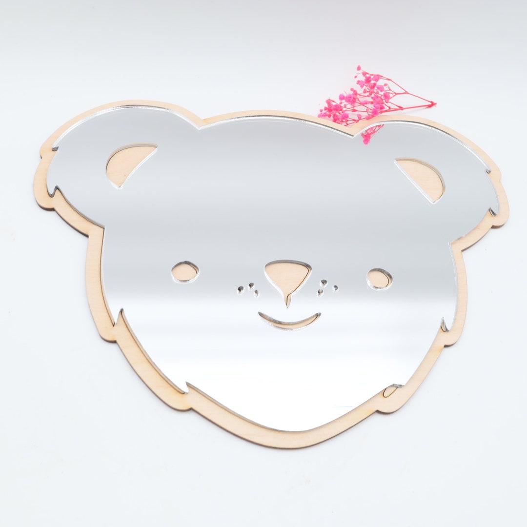 Mirror for Children's Room Smiling Bear Face, Unbreakable and ...