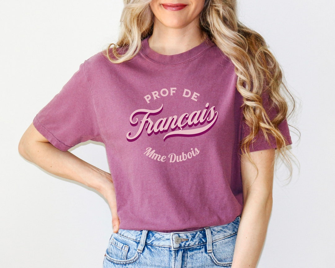 French Teacher Custom Comfort Colors Tshirt Retro - Etsy