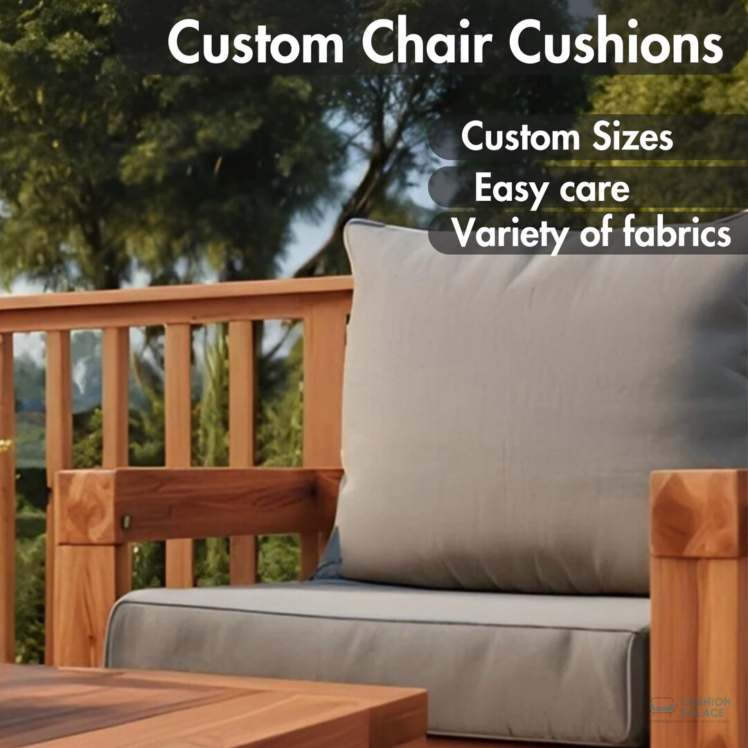 Custom Size Chair Cushions, Sofa Cushion, Bench Cushion, Water/stain ...