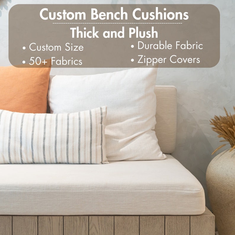 Custom Size Bench Cushions, 50 Colors, Custom Shape Cushion, Water ...