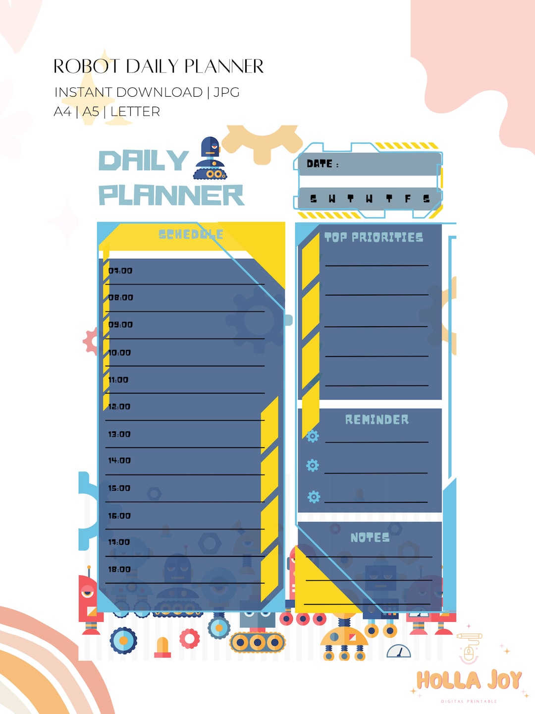 Printable Digital Planner for Kids School Timetable & Homework Tracker ...