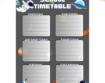Printable Digital Planner for Kids School Timetable & Homework - Etsy