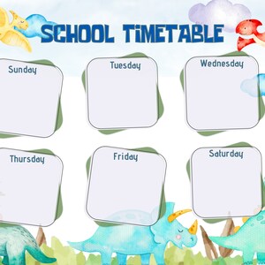 Printable Digital Planner for Kids School Timetable & Homework Tracker ...