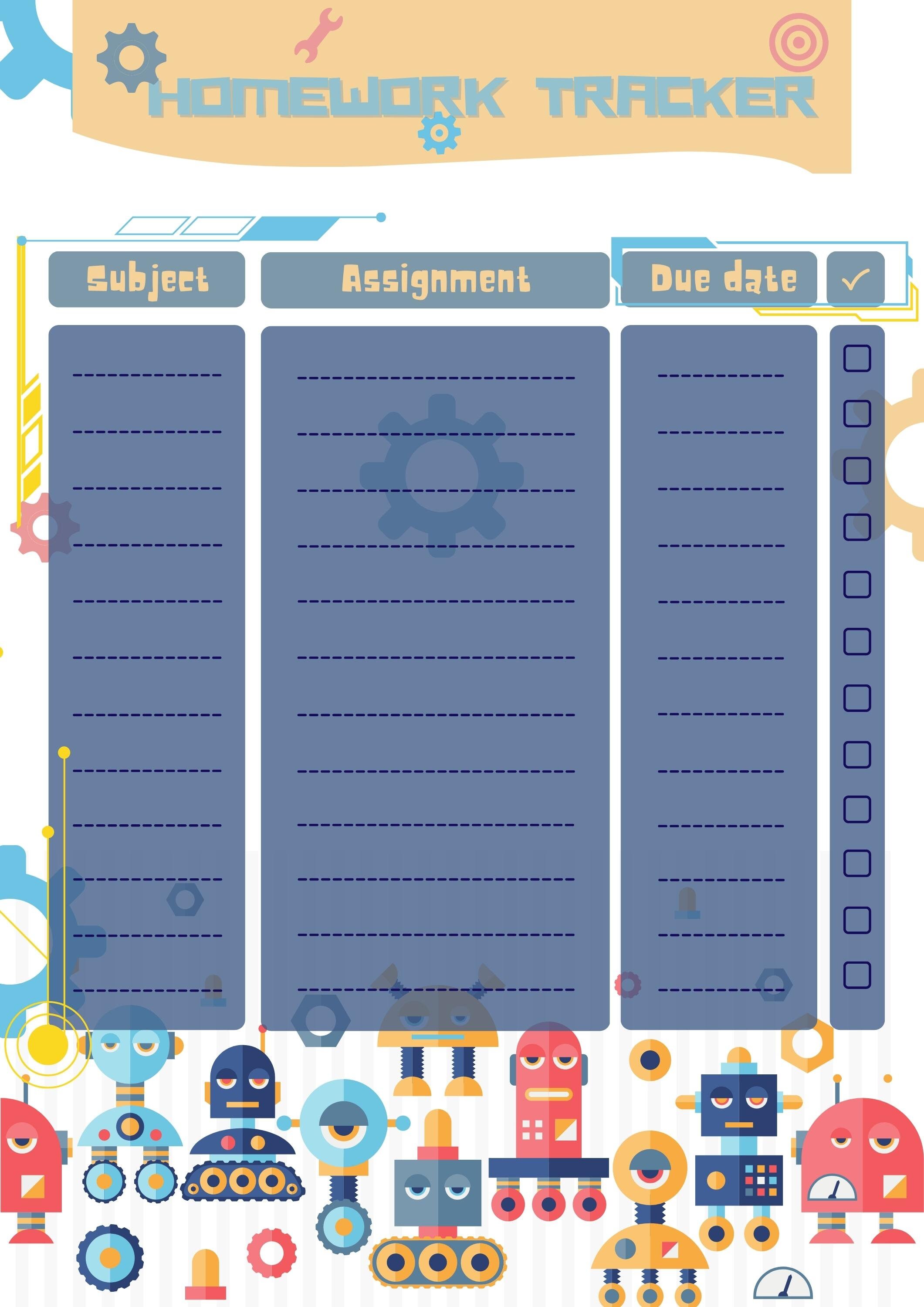 Printable Digital Planner for Kids School Timetable & Homework Tracker ...