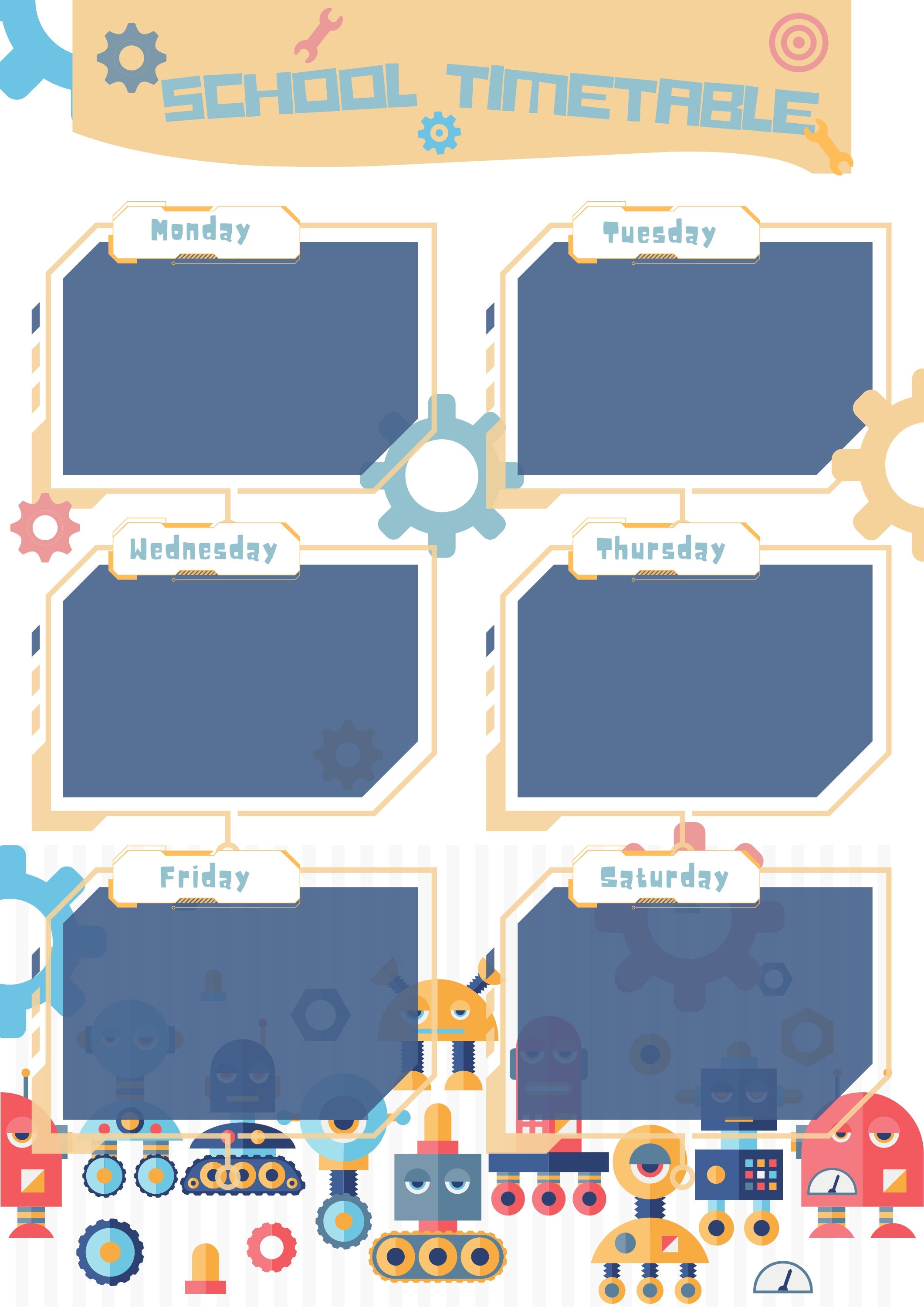 Printable Digital Planner for Kids School Timetable & Homework Tracker ...