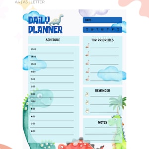 Printable Digital Planner for Kids School Timetable & Homework Tracker ...