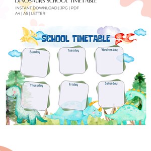 Printable Digital Planner for Kids School Timetable & Homework Tracker ...