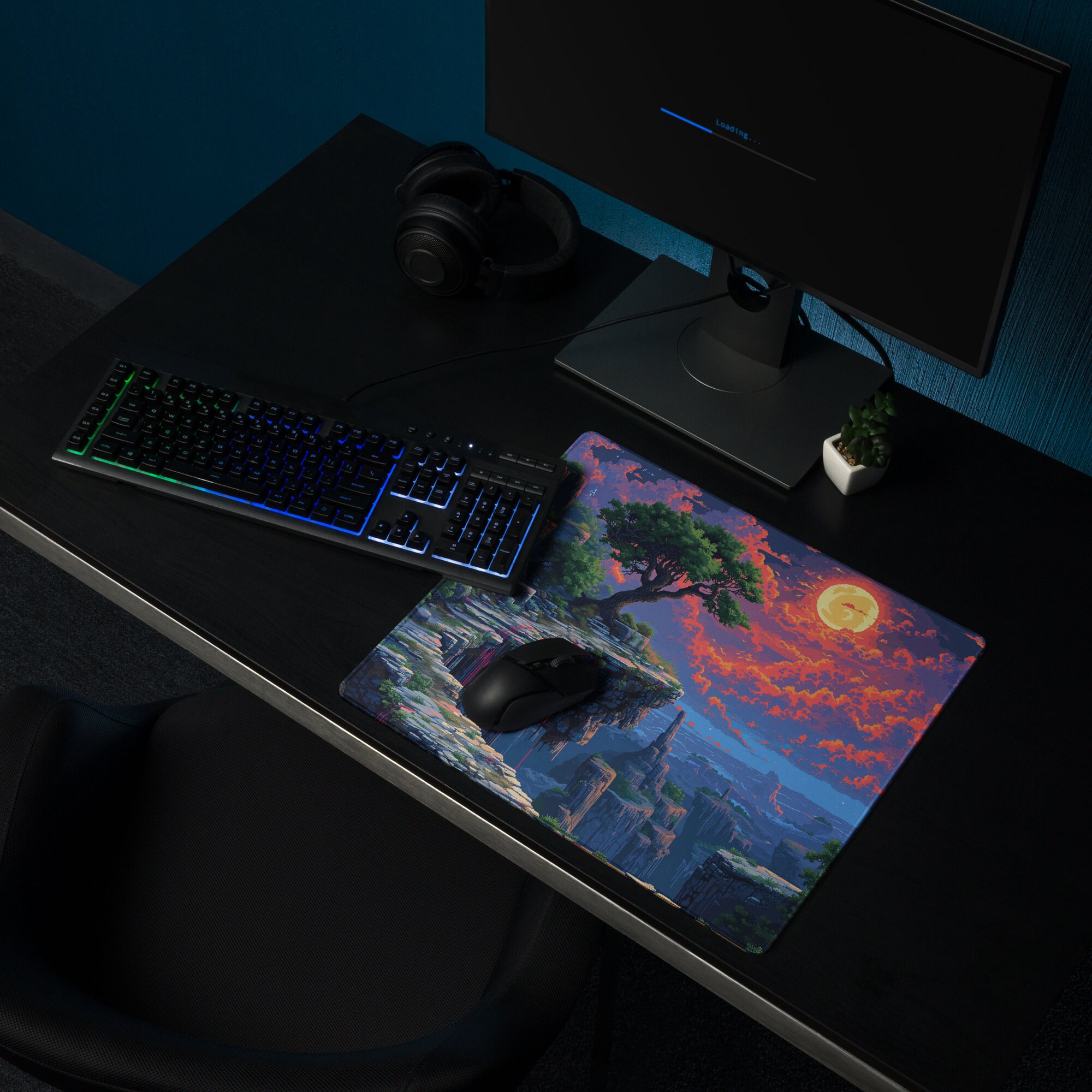 Retro Pixel Art Cliffside Sunrise Gaming Mouse Pad Epic Landscape - Etsy