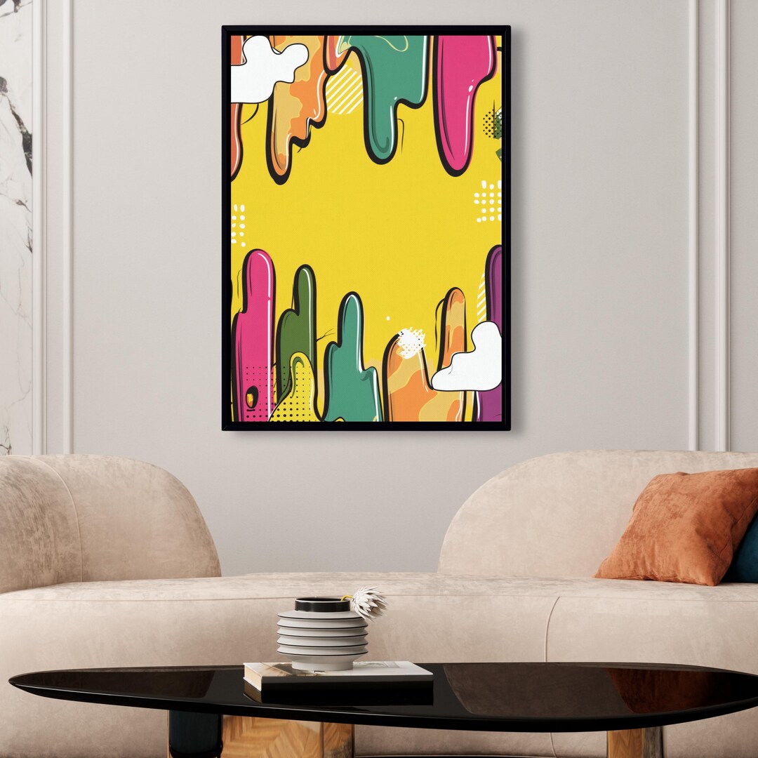 Colorful Drip Pop Canvas, Dopamine Decor, Maximalist Abstract Wall Art ...