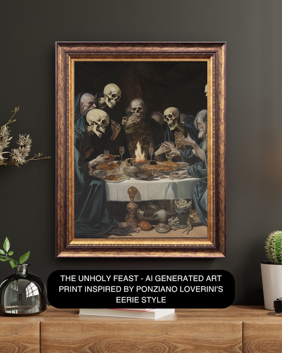 The Unholy Feast AI Generated Art Print Inspired by Ponziano Loverini's ...