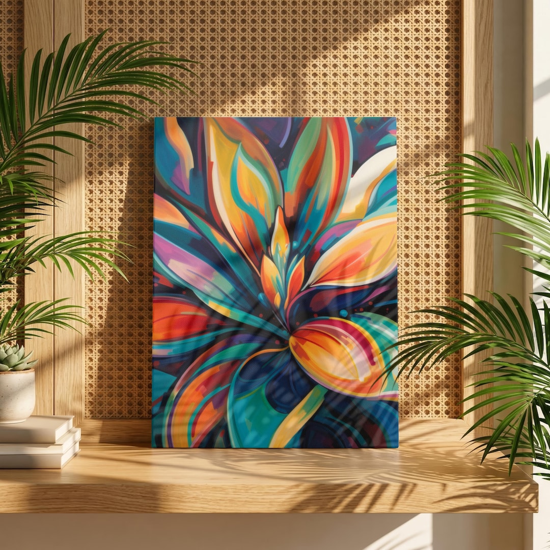 Bird of Paradise Canvas Print – Abstract Floral, Modern Wall Art - Etsy