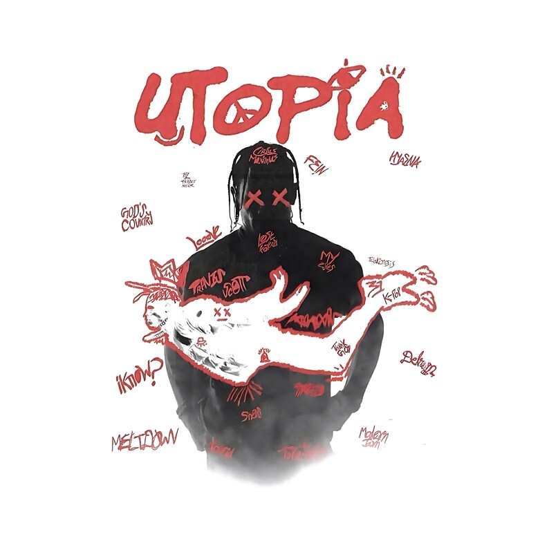Travis Scott Utopia Graffiti T-shirt, Graffiti Hip Hop Music T-shirt ...