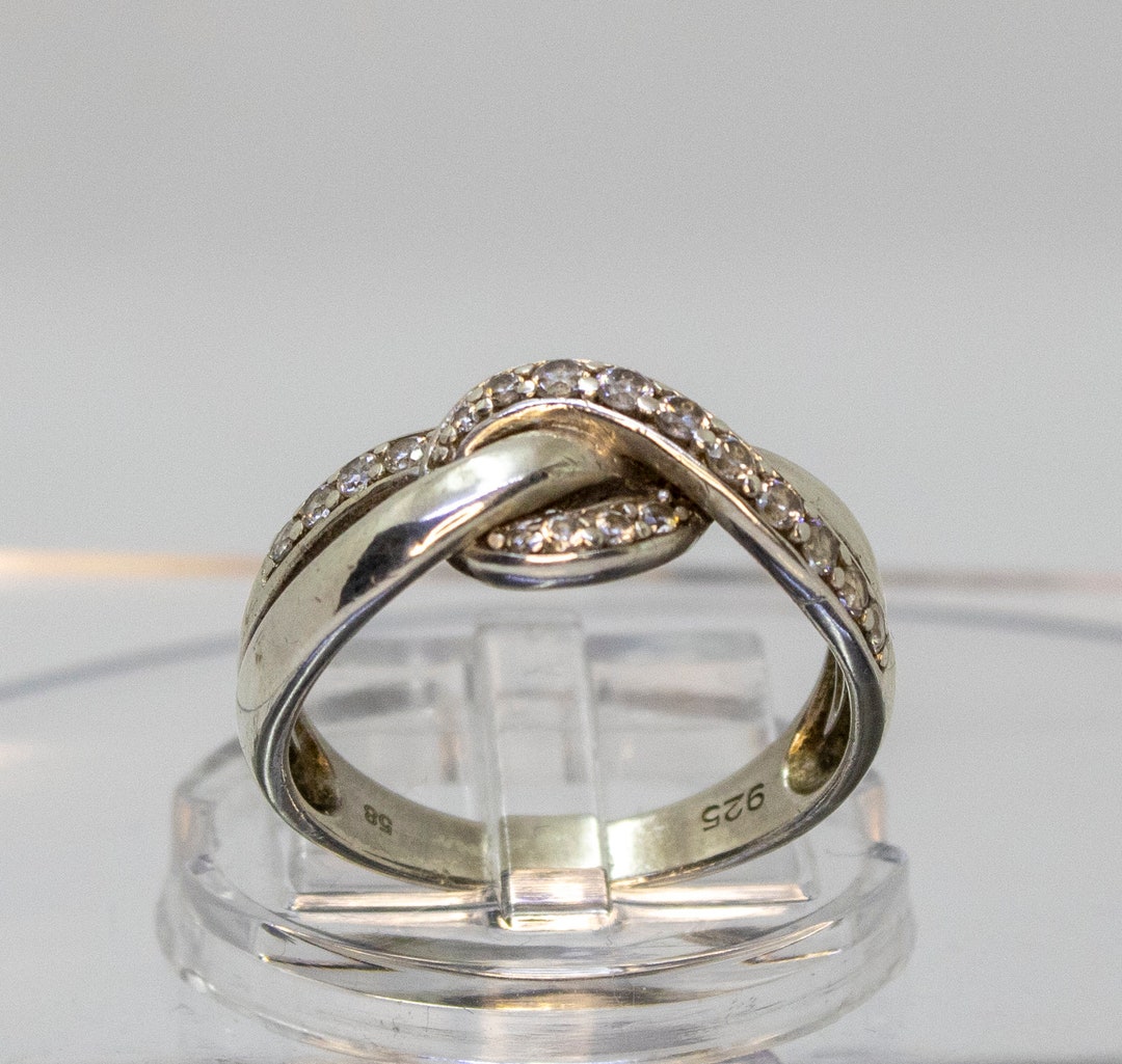 Silver Ring With Zircons and Infinity Design - Etsy