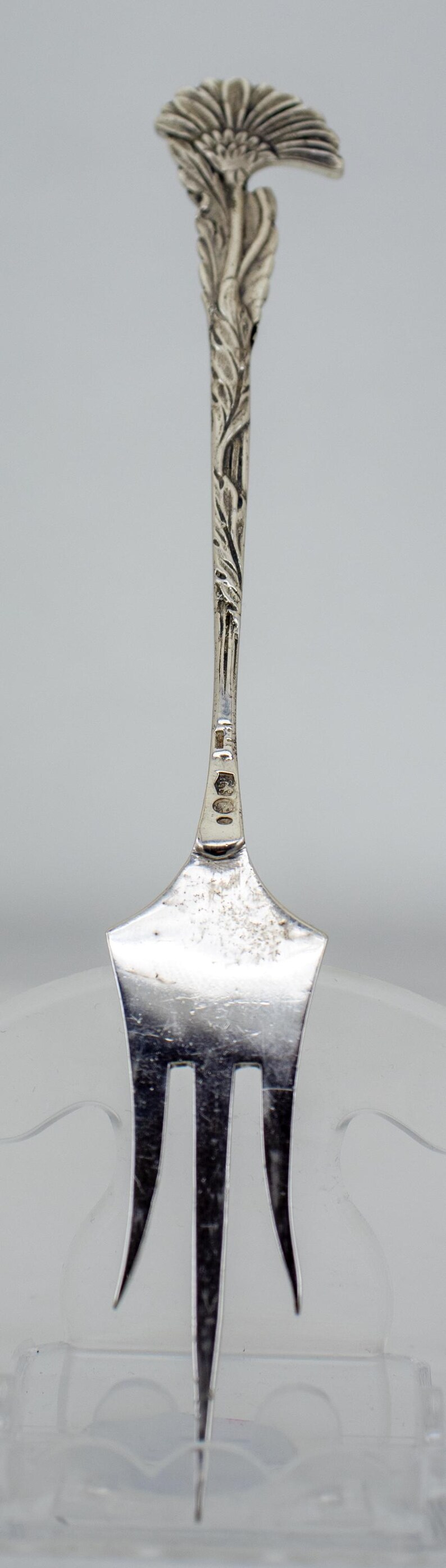 Antique Silver Cake Fork 1945/46 With Flower and Bird Motif - Etsy