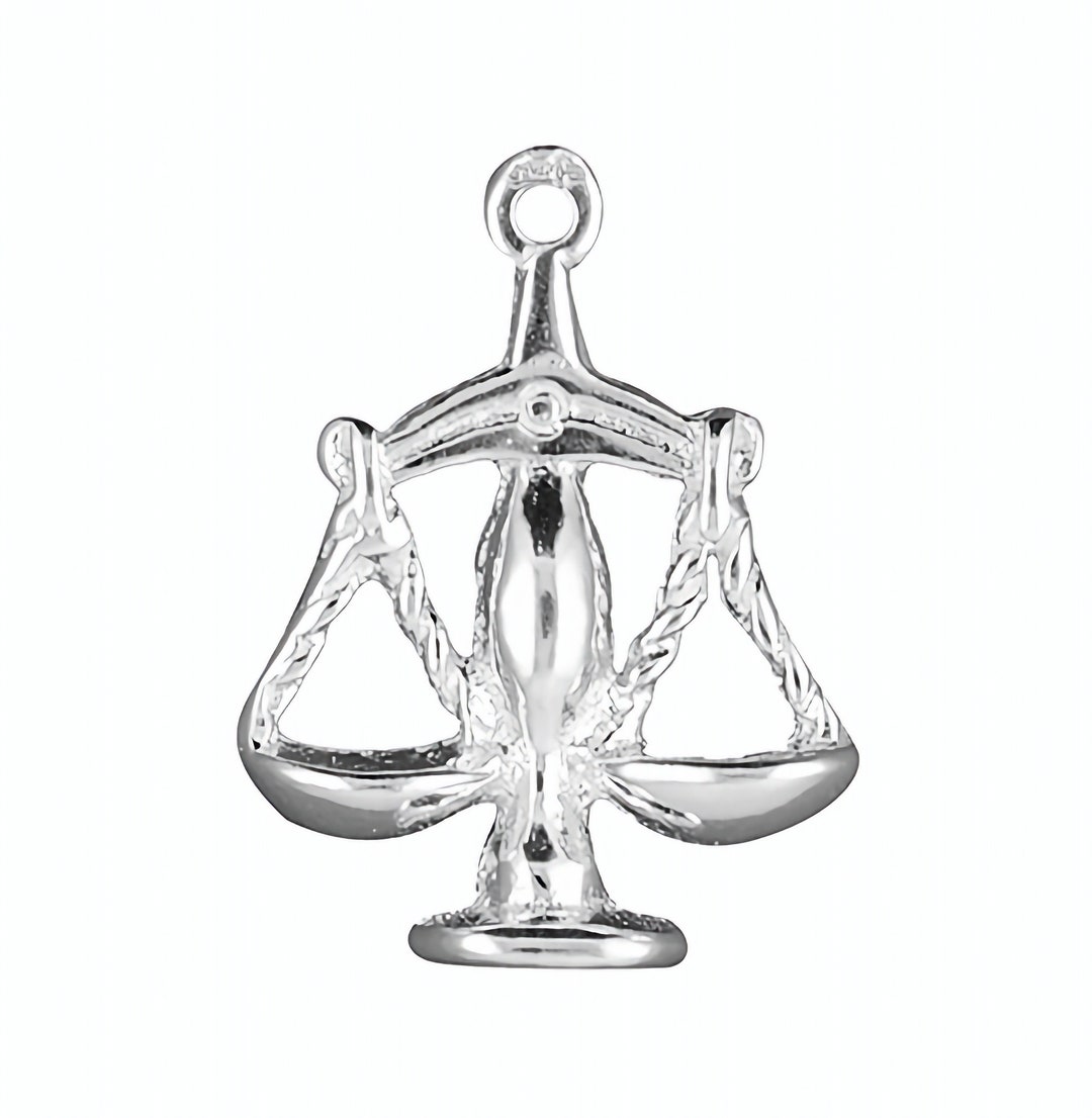 Silver Libra Charm 925 Sterling Silver Libra Zodiac Sign Ornament - Etsy