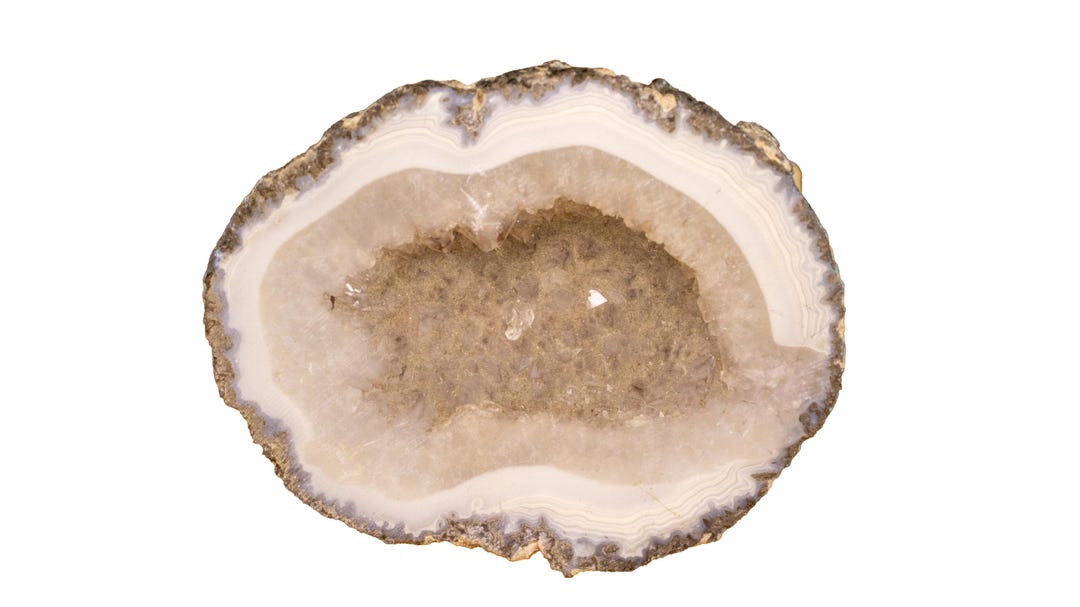 Cut Geode Transparent Crystals in Beige Stone - Etsy