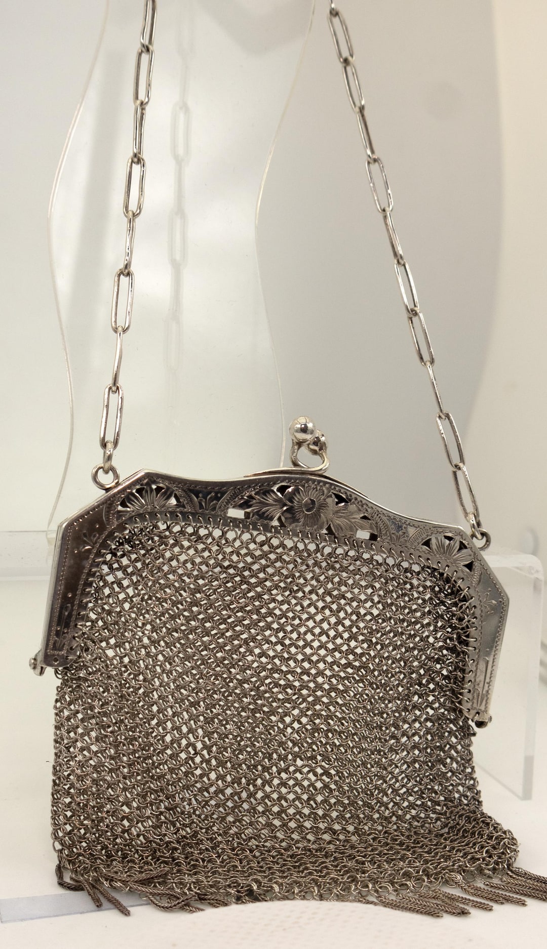 Antique Silver Chain Mail Bag – Unique Art Nouveau Accessory - Etsy