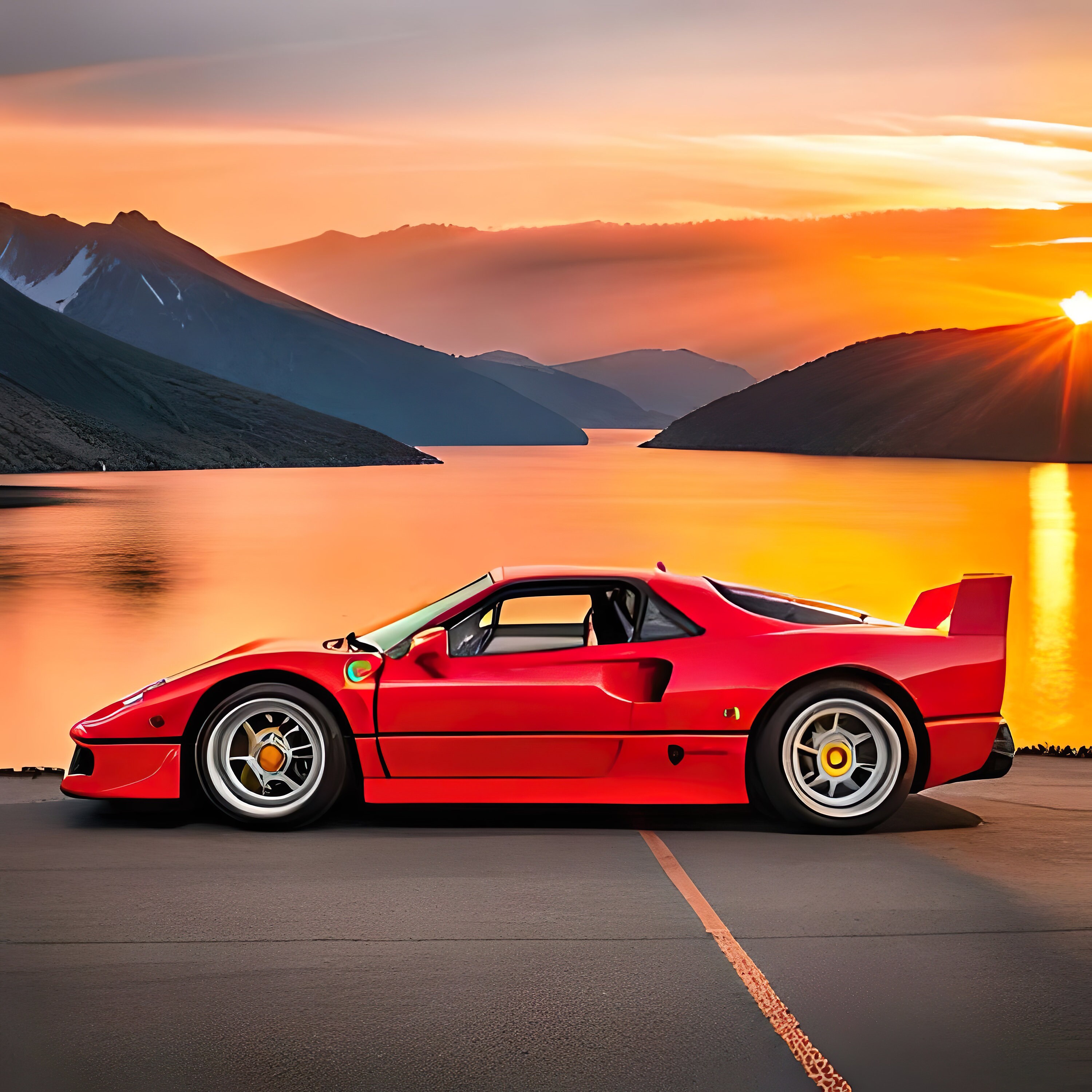 Ferrari F40, Digital Art Print, AI, Wall Art, AI Art, Digital Download ...